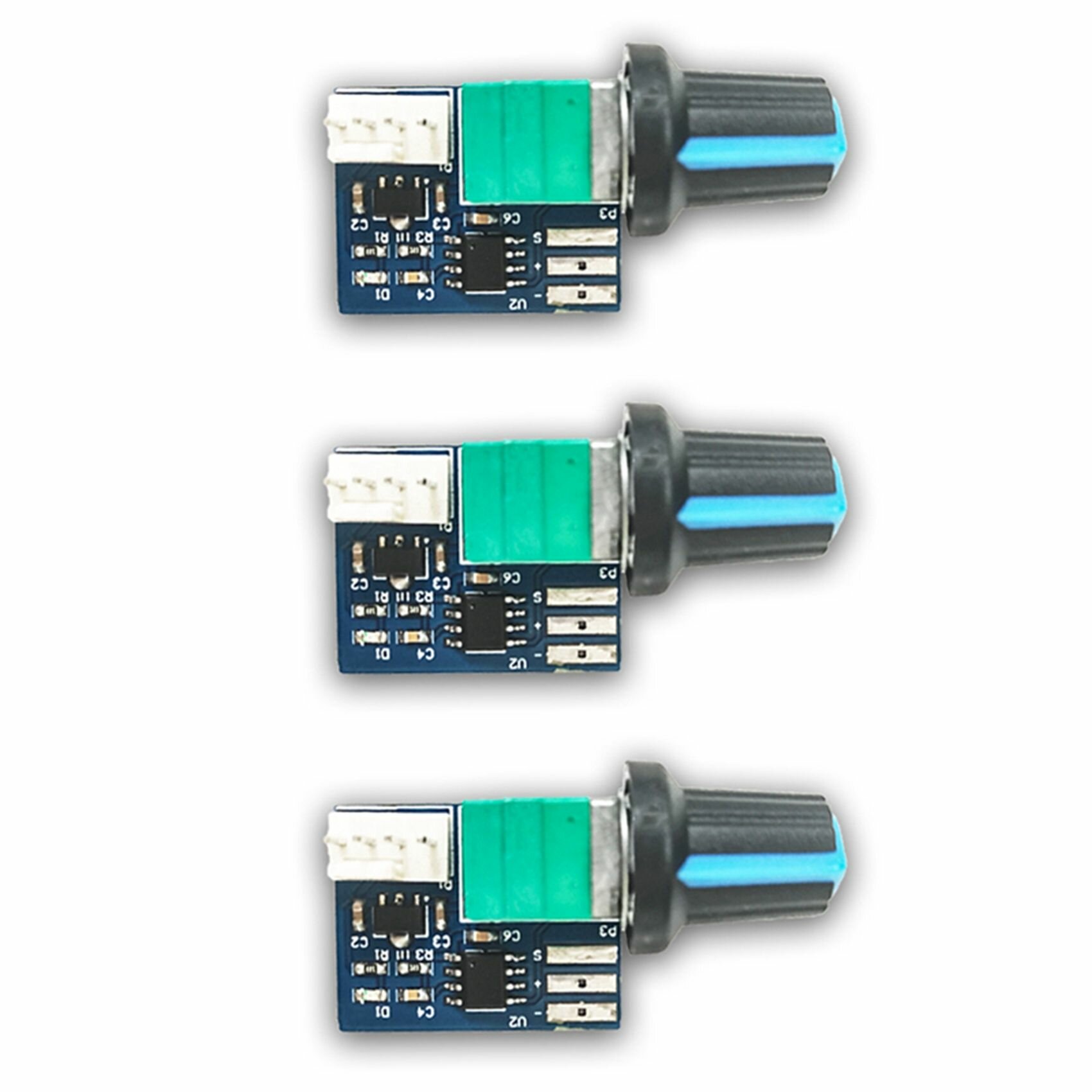 3PCS компьютерный корпус вентилятор регулятор скорости ШИМ контроллер 12V односторонний.