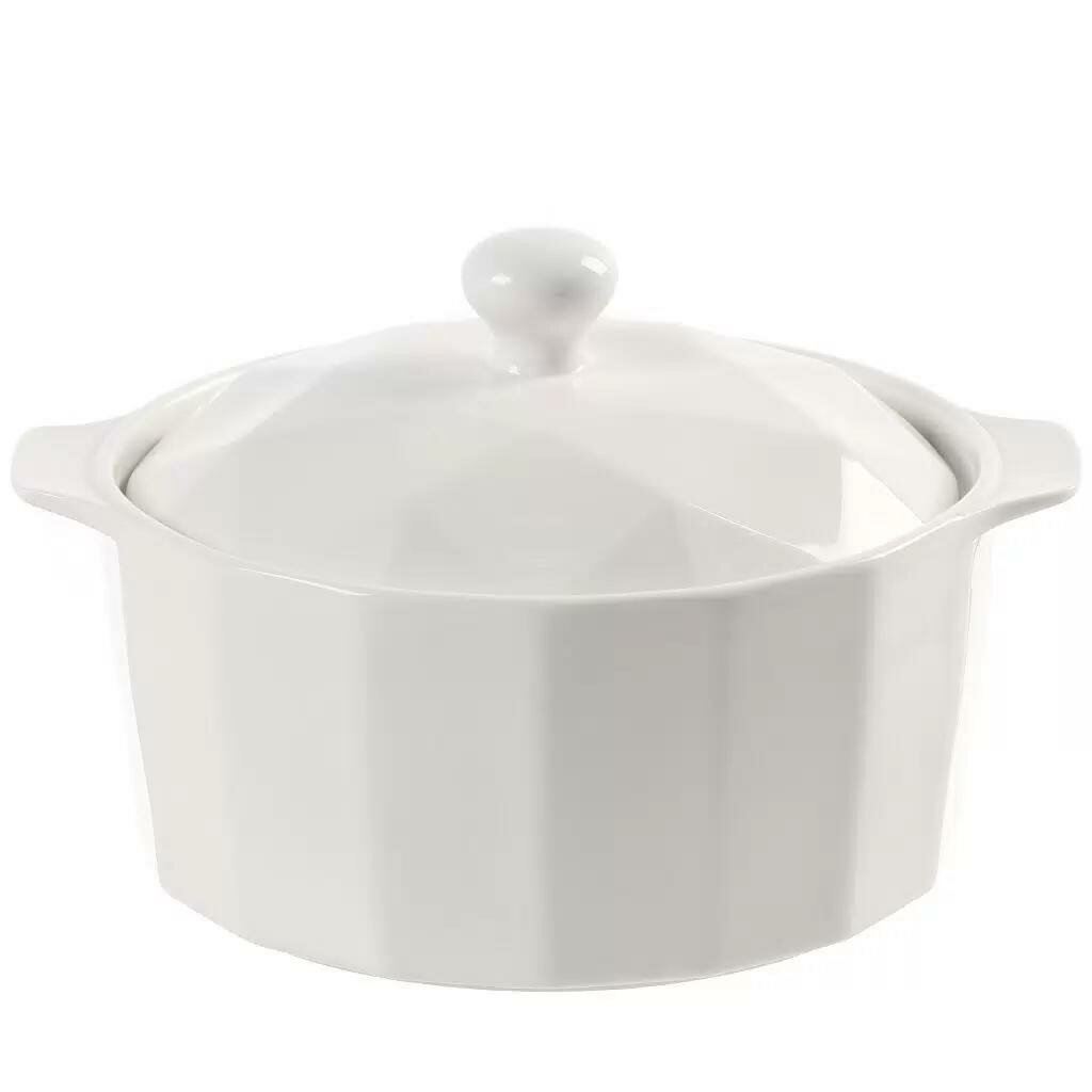 Кастрюля для запекания КНР "Антарктида", керамика, 24х20х15 см, 1,9 л, круглая, с крышкой