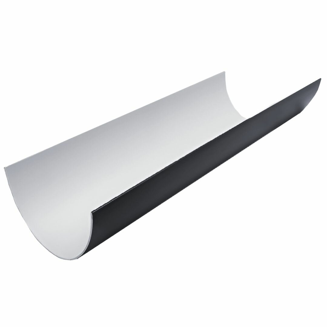 Желоб водосточный пластиковый, 3 м (1,5 м х 2 шт.), цвет графит, сток воды с крыши, элемент водосточной системы