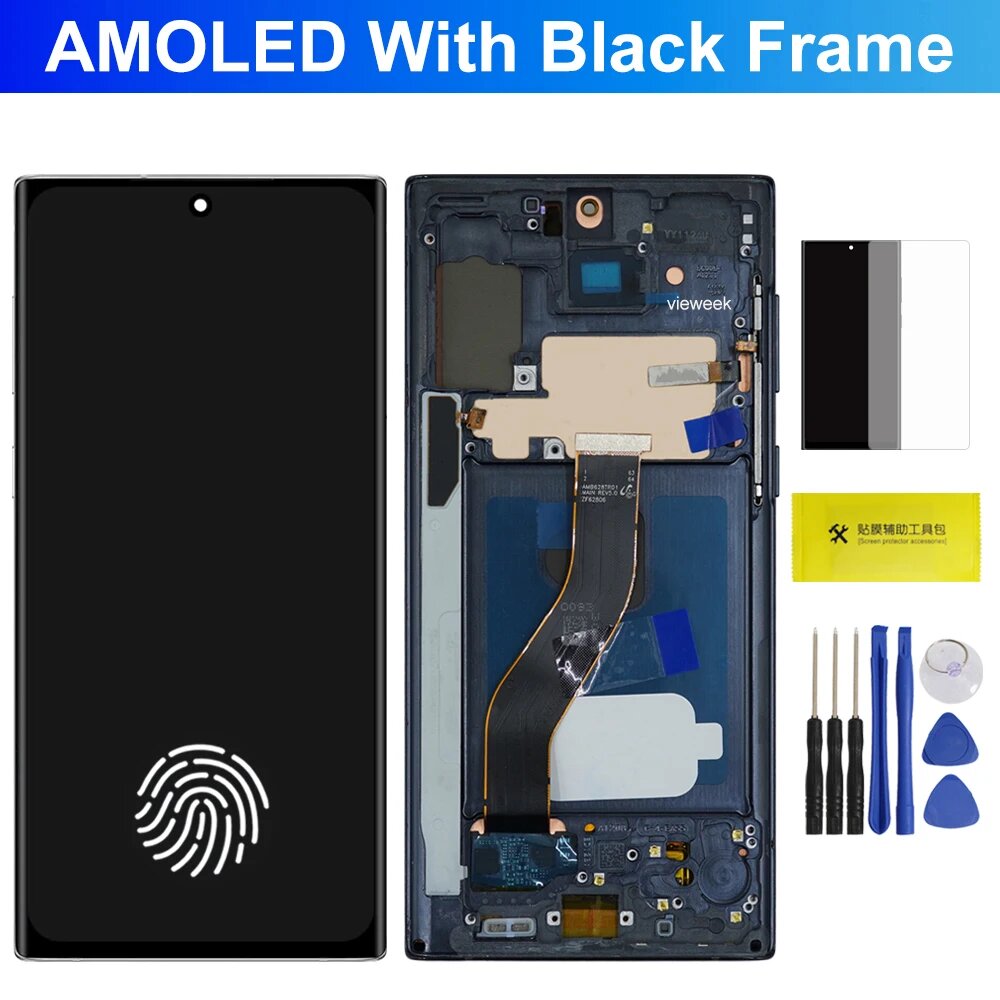 Note10 N970F N970F/DS Экран дисплея для Samsung Galaxy Note 10, ЖК-дисплей с заменой дигитайзера сенсорного экрана в сборе AMOLED Black Frame