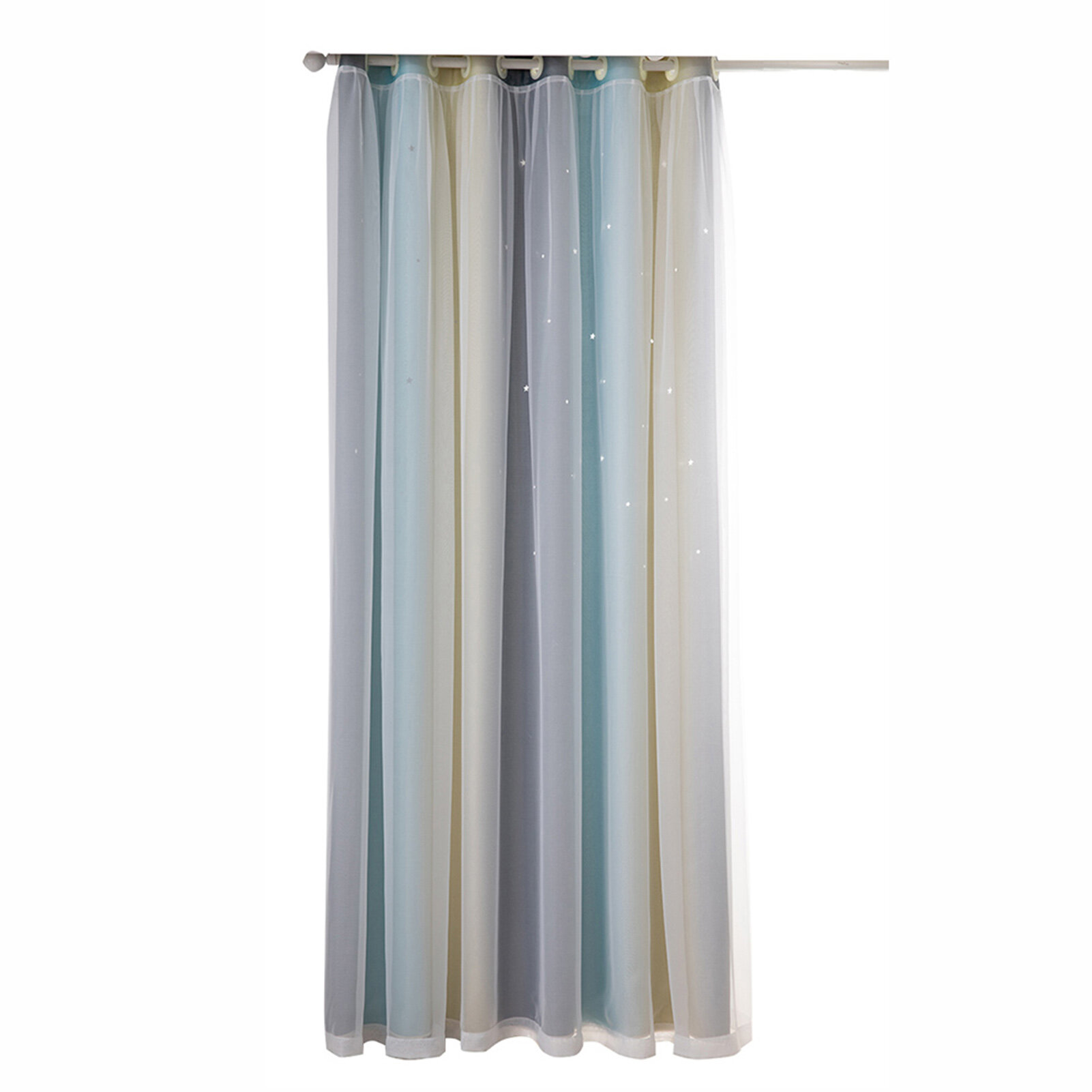 Звездные занавески звезд Blackout Stroal для детских девочек спальня гостиная красочные двойные звездные шторы, 1 панель (40 "W x52" L ， бежевый)