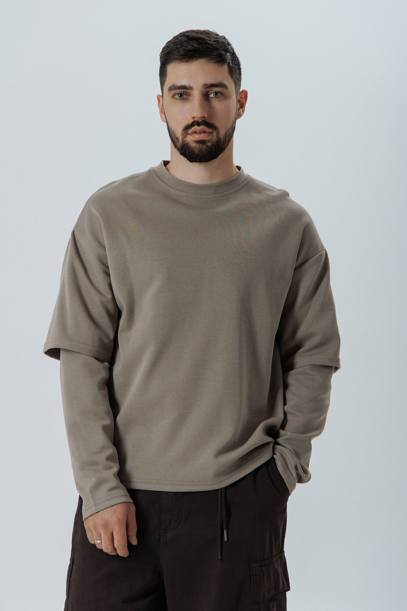 Лонгслив оверсайз плотный