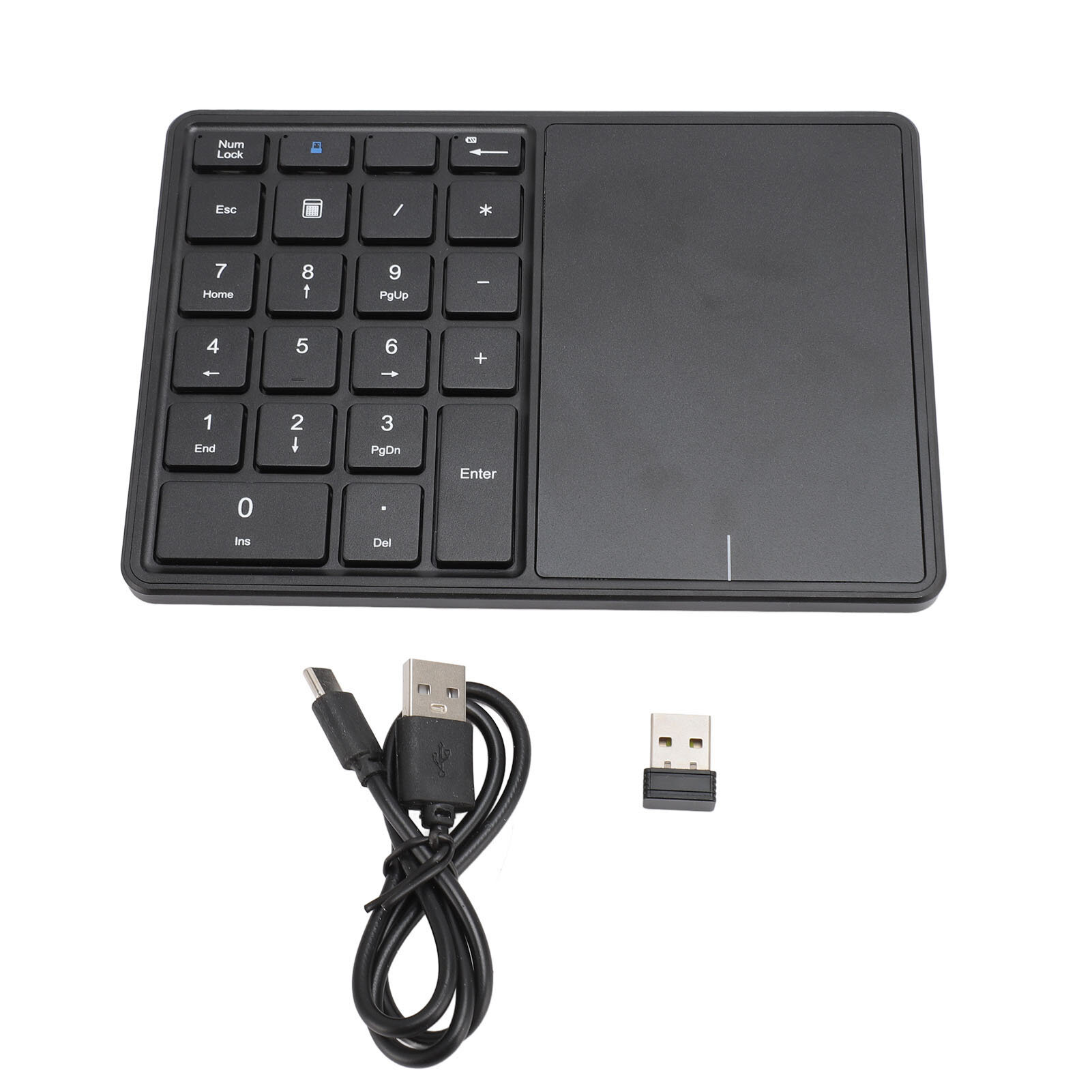 Wireless Numeric Keypad Professional 22 Keys Dual Modes Bluetooth 4.2 2.4G Number Pad with Touchpad for Laptop Desktop PC Black