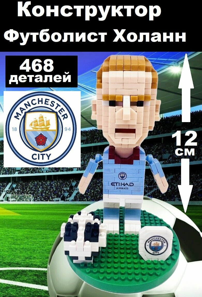 Конструктор 3D DAIA Футболист Эрлинг Холанн, Манчестер Сити, Англия, 468 элемента - DI668-61