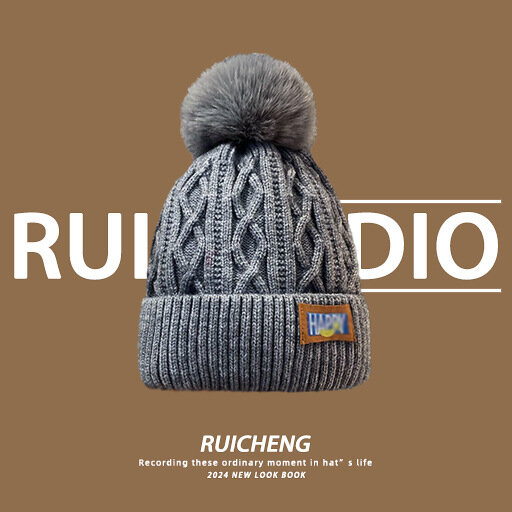 Женская шерстяная шапка, зимняя, толстая, теплая, вязаная шапка в японском стиле, с большой окружностью головы, с защитой от замерзания, с защитой ушей, шерстяная шапка-шарф в японском и корейском стиле.