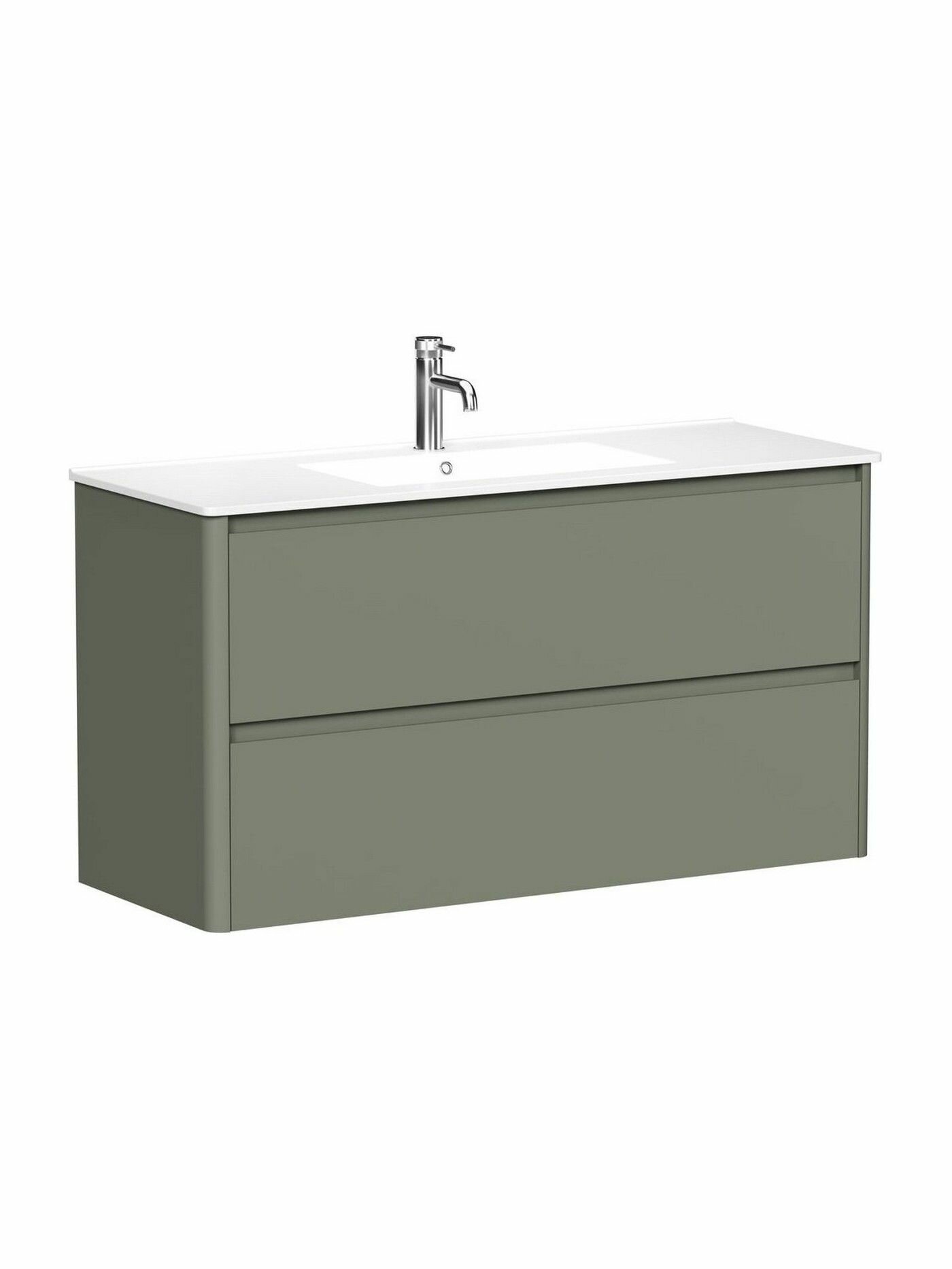 Тумба для ванной Allen Brau Gravity 120 см, оливковый матовый, 2 ящика, под раковину, напольная, модель 1.370011. CGM
