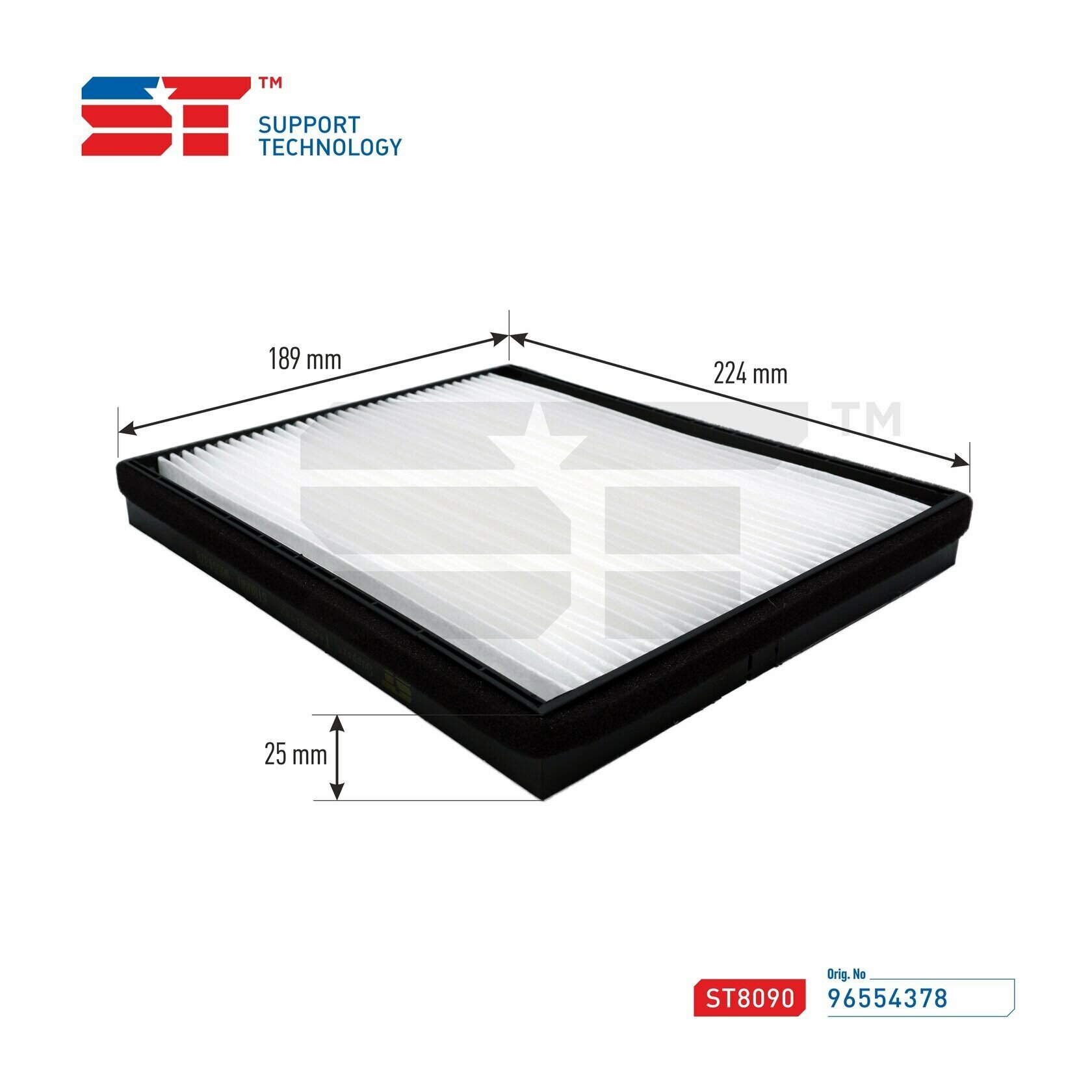 Фильтр салона Chevrolet Lacetti 04-; Daewoo Gentra 13- SUPPORT TECHNOLOGY ST8090