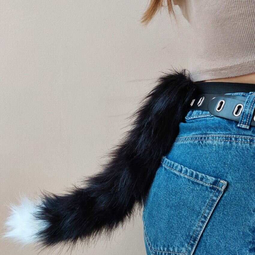 Пушистый кошачий хвост для косплея, карнавалов и тематических вечеринок, мягкий и регулируемый, универсальный размер