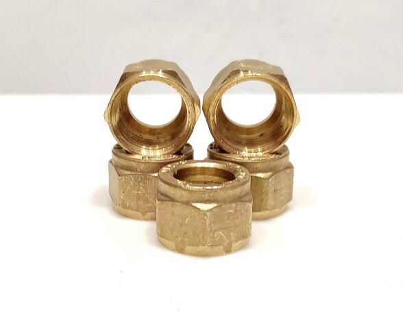 Гайка запасная D=12 мм от латунных фитингов для медной трубы Tiemme арт. 1014, code1000115 (5 штук)