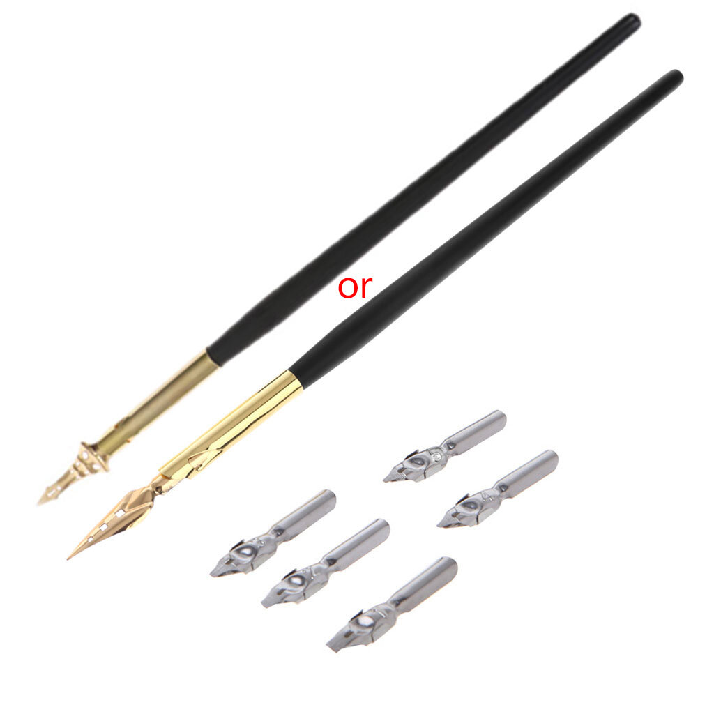 Каллиграфия рисунок Dip Ink Nib Pen Set Signature Написание антикварных элегантных подарков