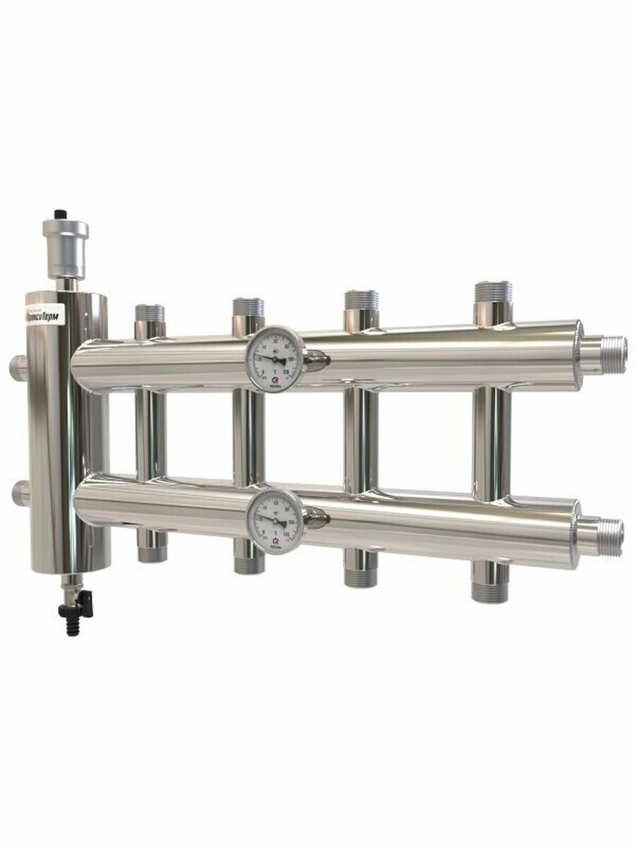 Гидравлический разделитель с коллектором 5 контуров (2+2+1) до 120 кВт, AISI 304, ПроксиТерм, GSK 40-5