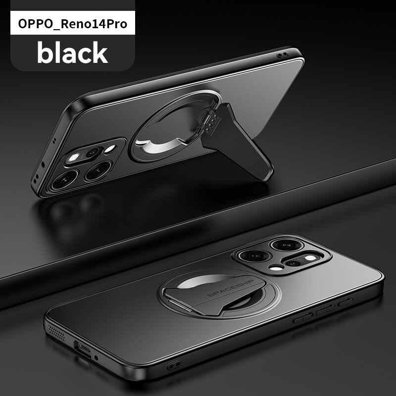 Чехол для OPPO Reno14 Pro / Оппо Рено 14 Про, матовая поверхность, чехол-кардиомонитор, поликарбонат (PC), защита камеры, ударопрочный, усиленные углы, soft touch, OPPO, OPPO Reno14 Pro, black