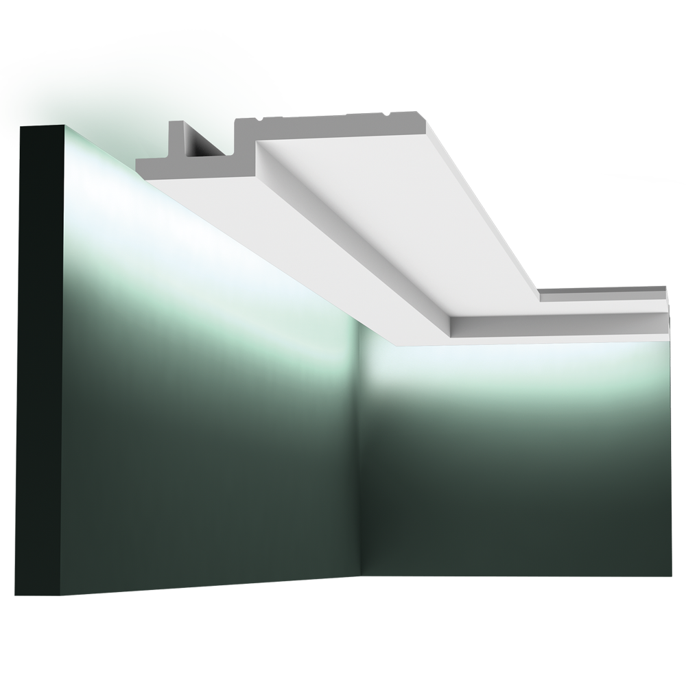 Карниз для Скрытого Освещения Orac Decor C395 Д200xШ3.1xВ15 см Лепнина из Полиуретана / Орак Декор.