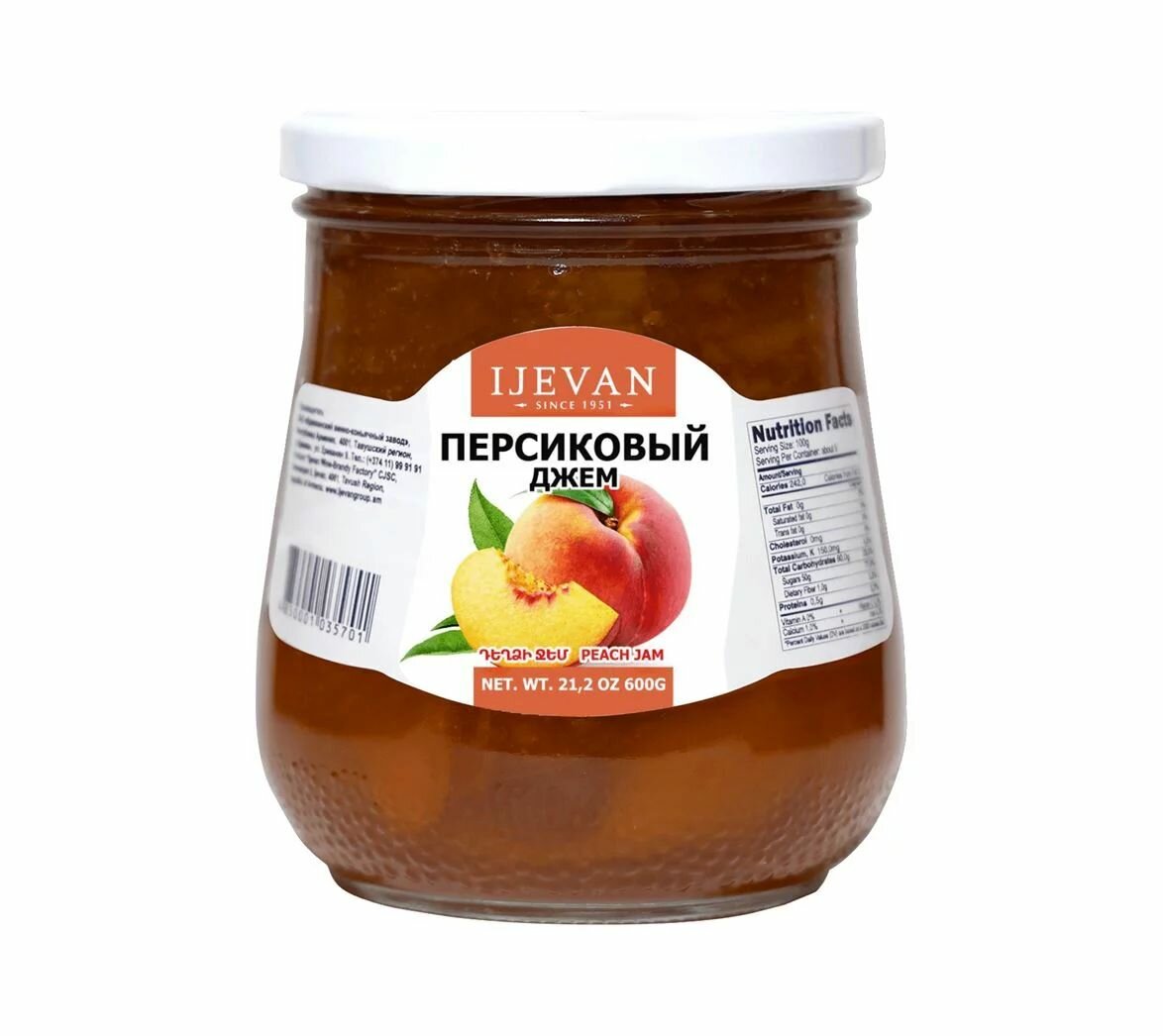 Джем из персика IJEVAN, 600г х 1шт. Армения Иджеван