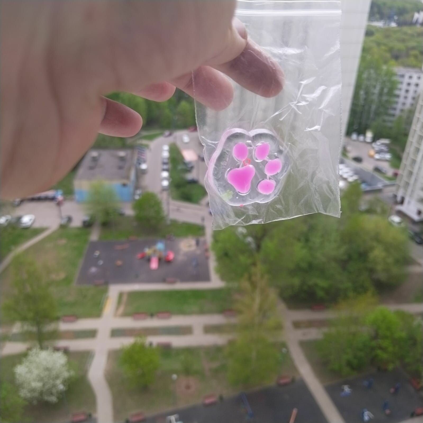 Лапка сквиш 9 см розовый