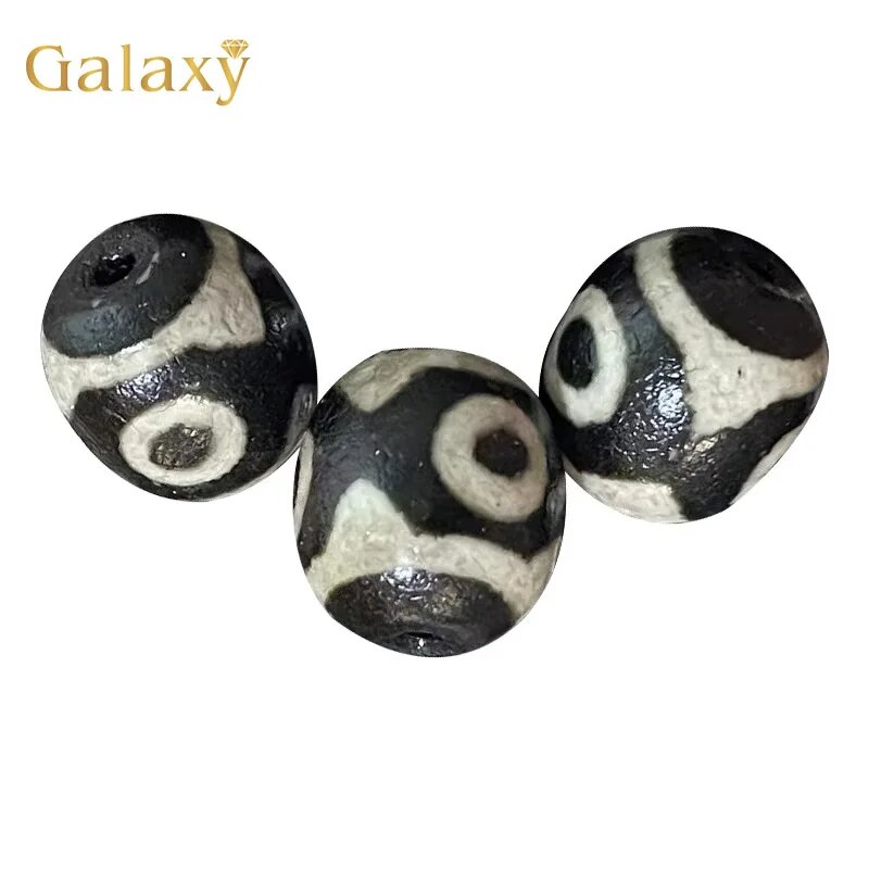 Тибетские бусины из черного агата с изображением Будды 5pcs