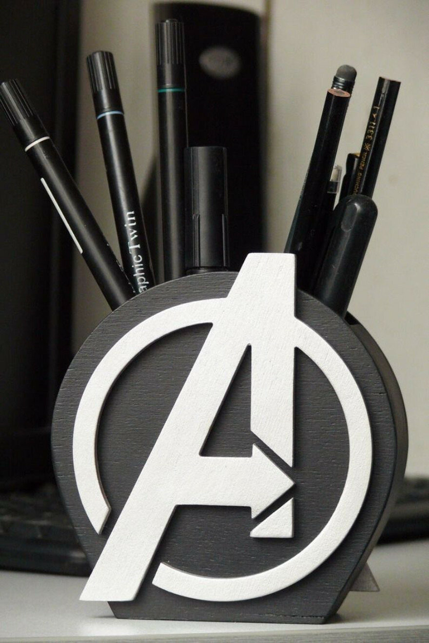 Подставка для ручек и карандашей "Марвел Мстители" / Ais Laser / Декор для детской комнаты
