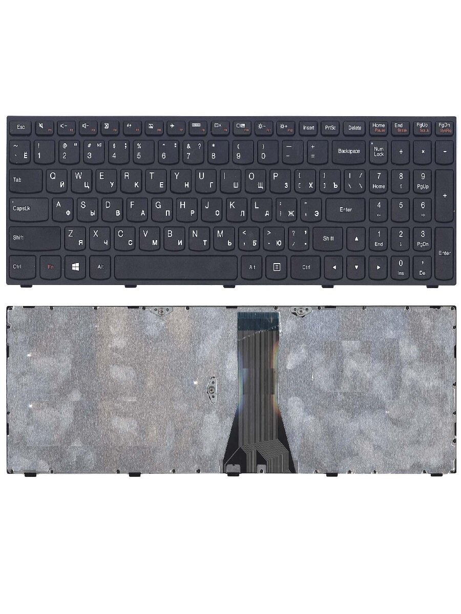 Клавиатура для ноутбука Lenovo IdeaPad G50-70 G50-30 черная с черной ...