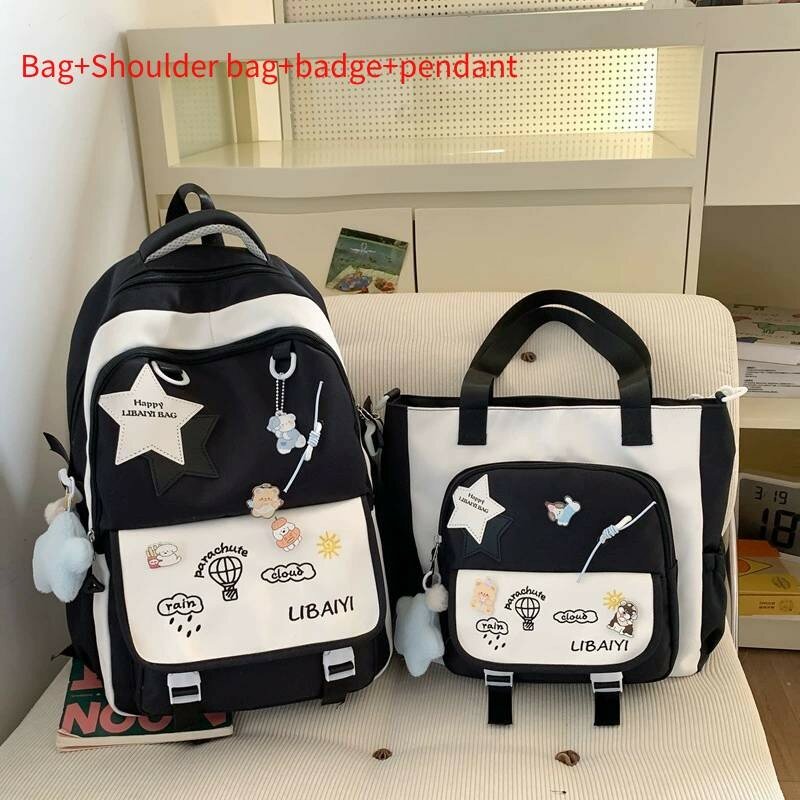 Сумка через плечо рюкзак девочки с воздушными шарами украшением звезд воздушной блокировкой вышивкой горячая школьная средняя