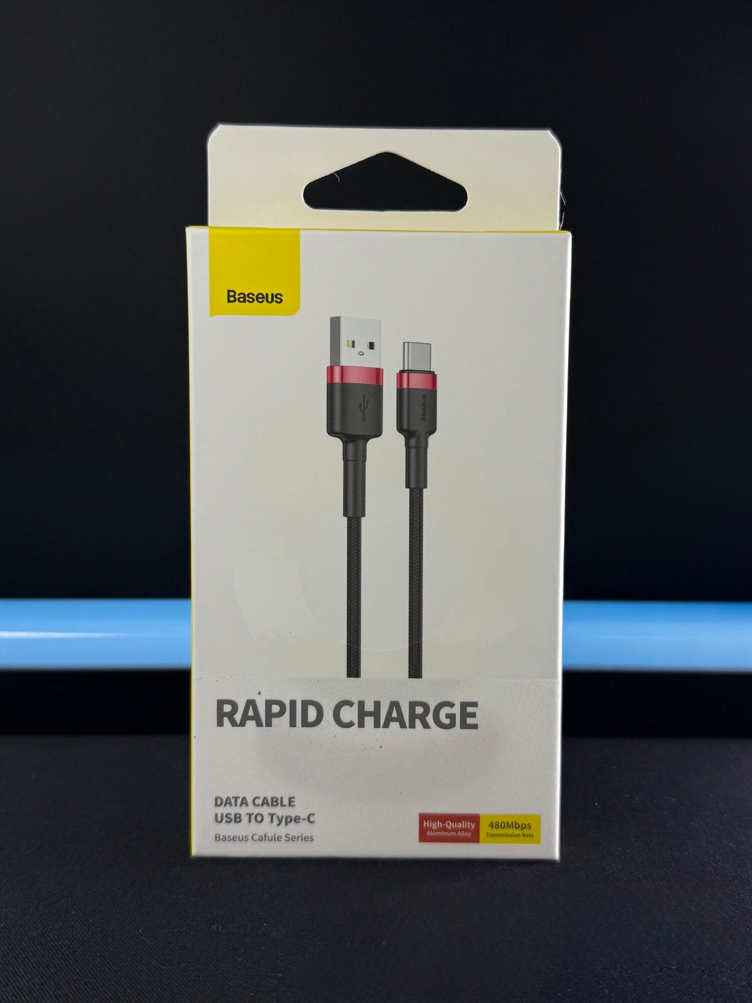 Кабель зарядный USB - Type-C оригинальный Baseus чёрный/красный