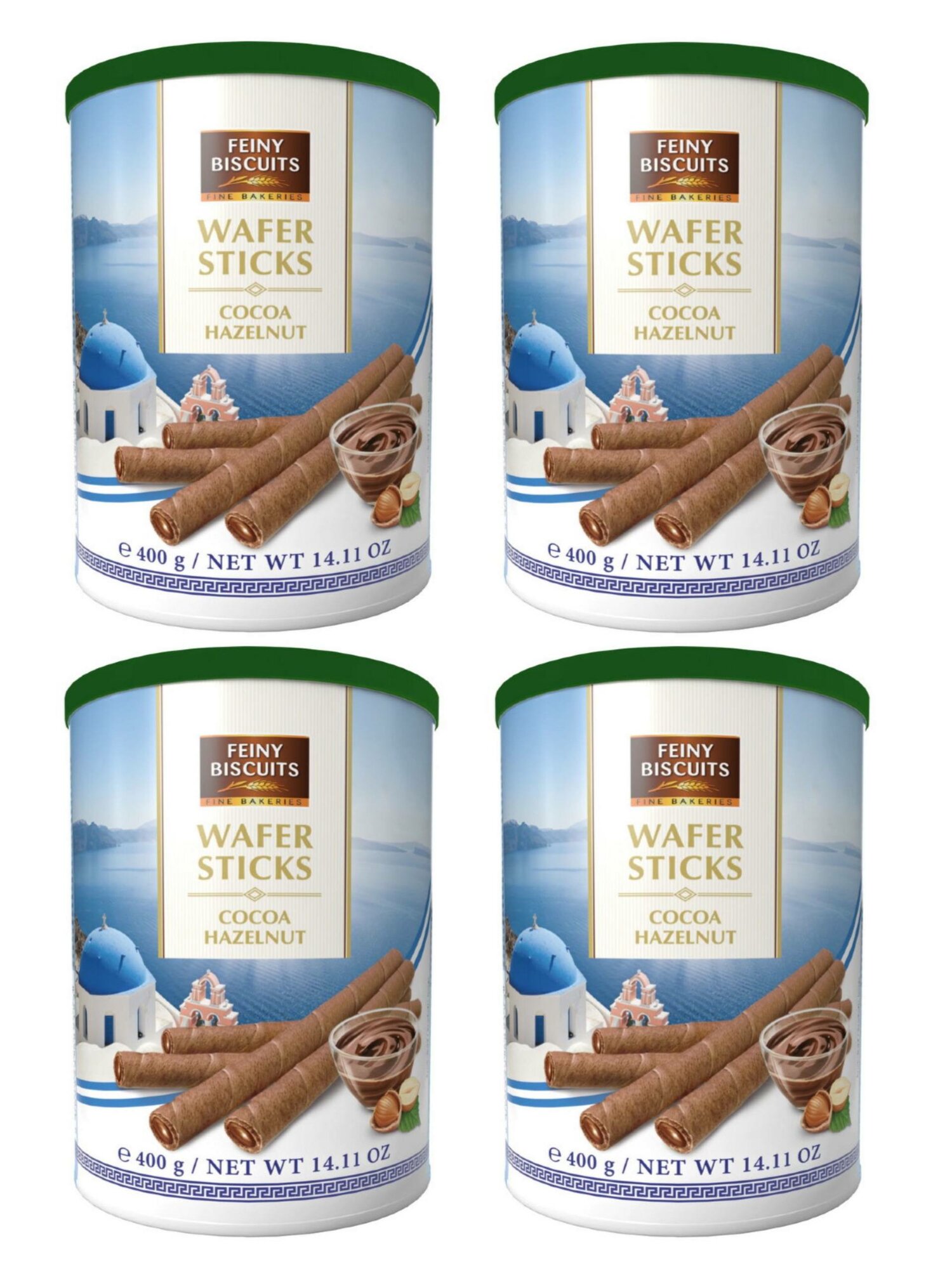 Вафельные трубочки с ореховым кремом Feiny Biscuits, 4шт по 400г