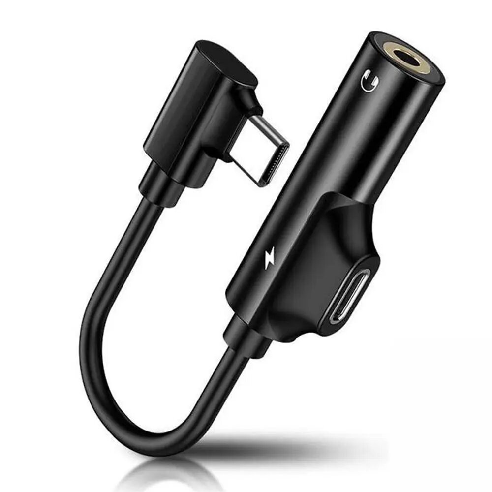 Аудиокабель USB-C 2-в-1 Gootrades black