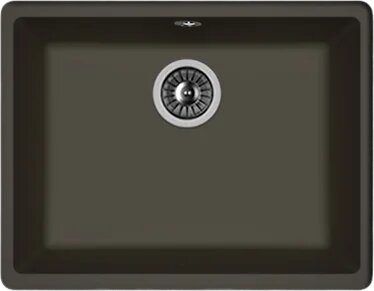 Мойка кухонная Florentina Вега 500 54x42, прямоугольная, мойка для кухни, черная, под столешницу, серая, матовая