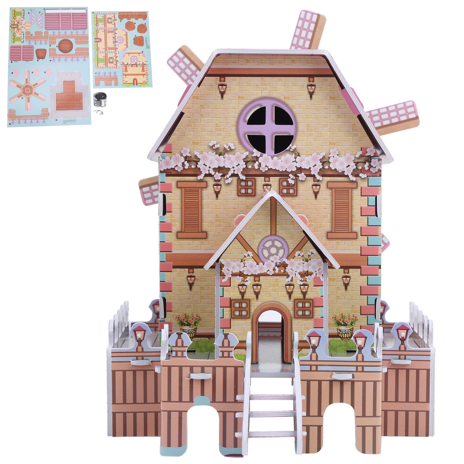 Деревянный пазл Музыкальный домик : развивающая игрушка для детей своими руками