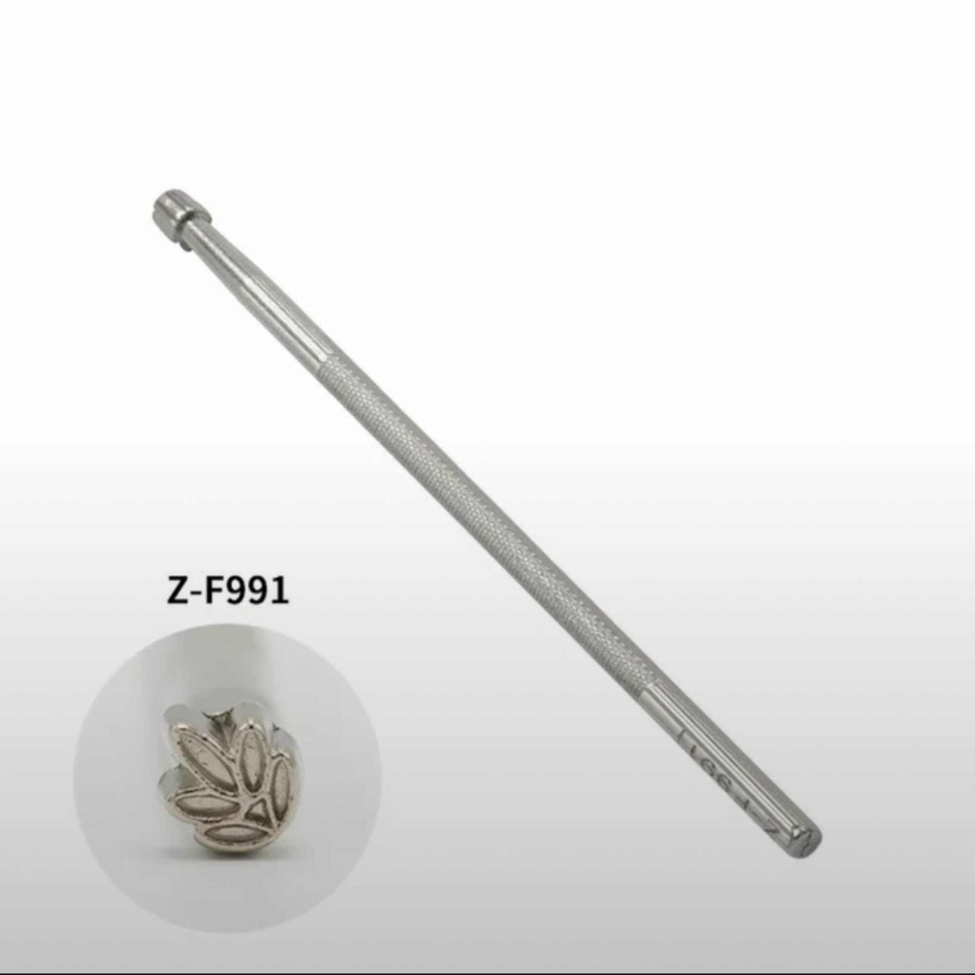 Штамп для тиснения кожи, клише, рифлёная ручка, длина 105 мм, 1 шт