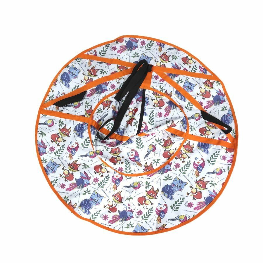 Санки надувные без камеры 90 см NovaSport Ватрушка Тюбинг ткань с рисунком CH030.090 оранжевыйкляксы