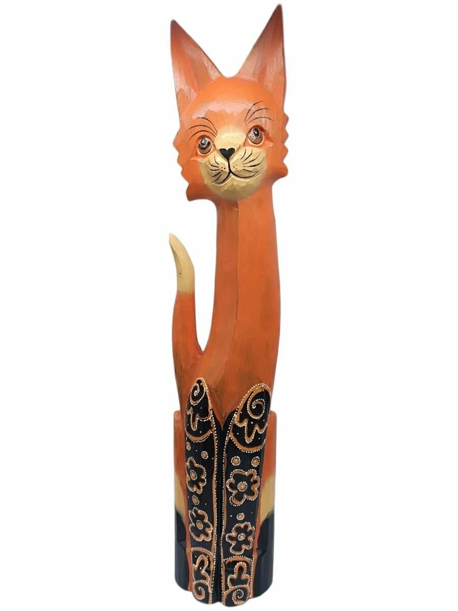Статуэтка Котика из дерева 60 см/ фен шуй/ амулет