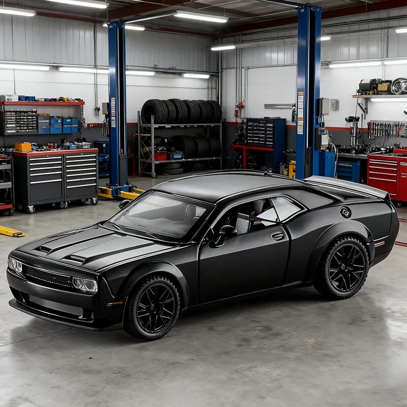 Миниатюрная модель автомобиля из литого металла Додж Чалленджер SRT Хеллкат модель автомобиля Игрушки 1:32 Dodge Challenger SRT Hellcat, Свет и звук