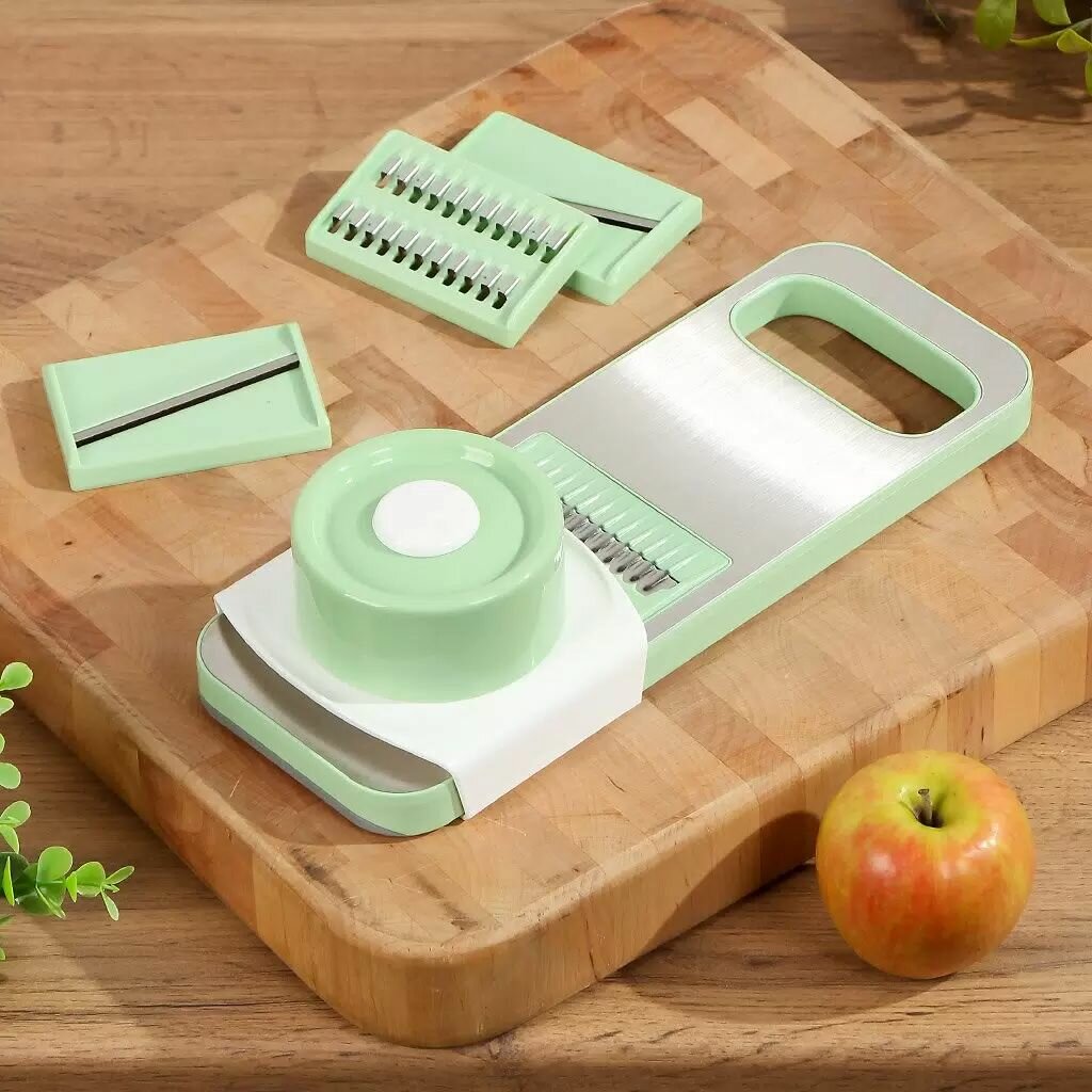 Терка для овощей, 28х12х7.5 см, полимер + металл, ручная, 6 насадок слайсер для нарезки, Y4-8842