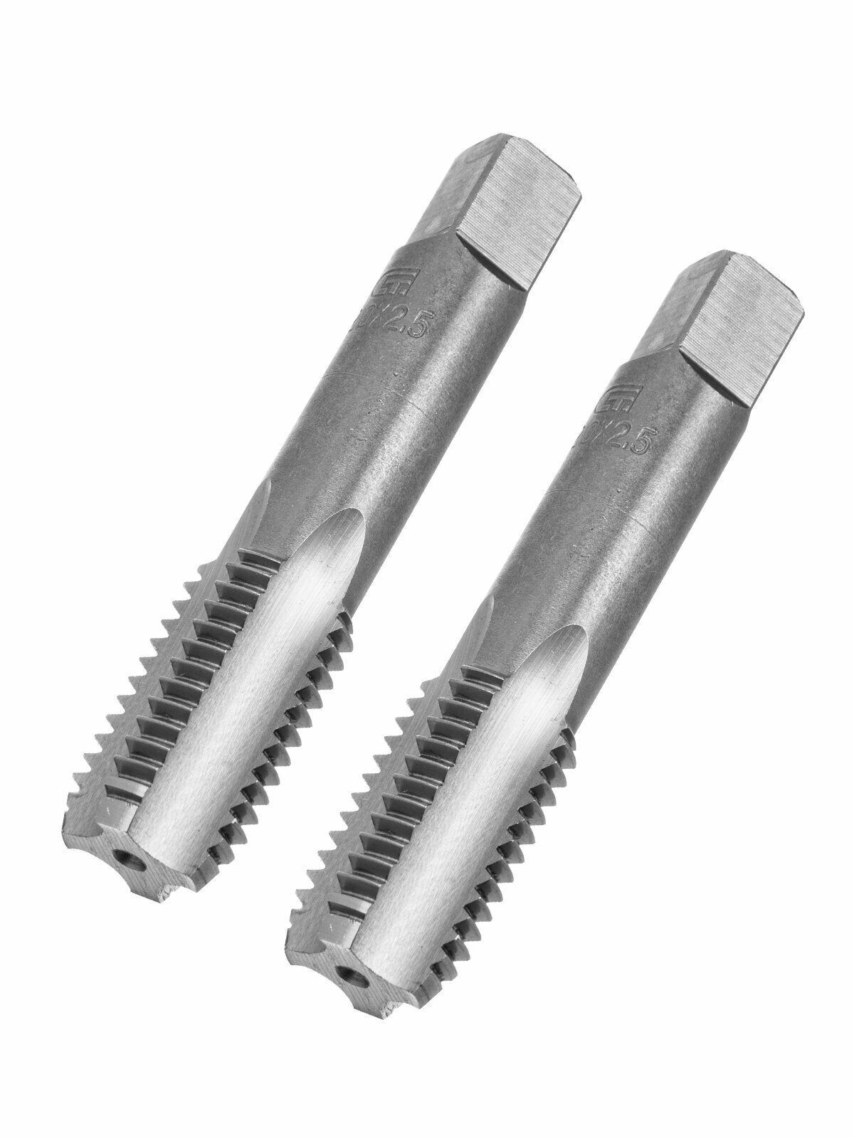 Метчик М20 х 2.5 мм ручной Сибртех, легированная сталь 9ХС, закаленные рабочие части, комплект из 2 штук, 76656