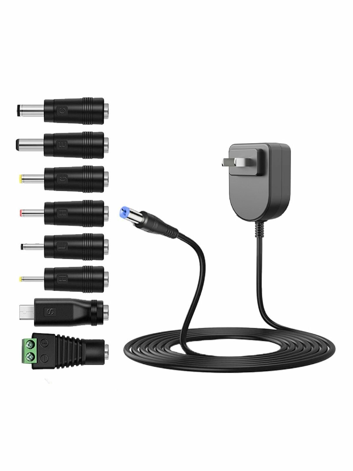 Электроника, Адаптер питания мощностью 15 Вт на 3-12 В с 8 сменными разъемами