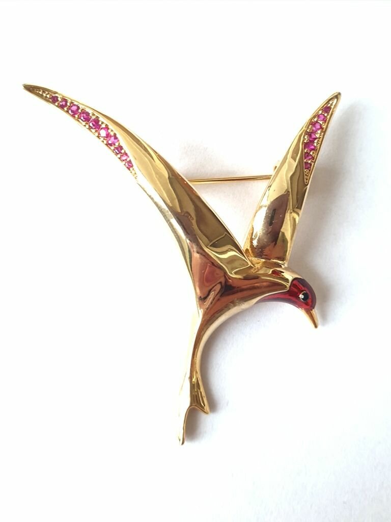 Брошь, фианит