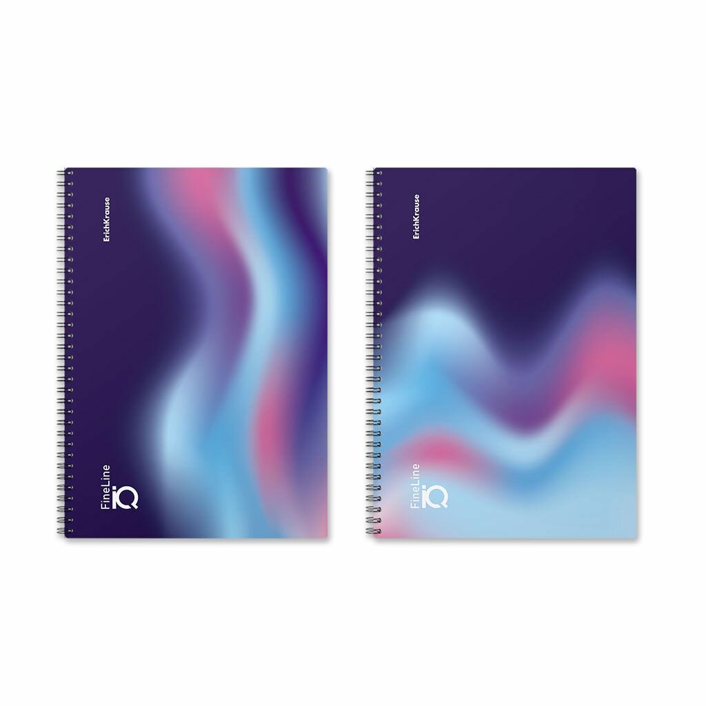 Тетрадь В5 80 листов клетка на гребне "IQ FineLine" ассорти