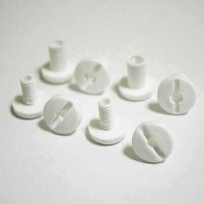 Винт пластиковый переплетный 10 мм белый с отверстием (10 шт)