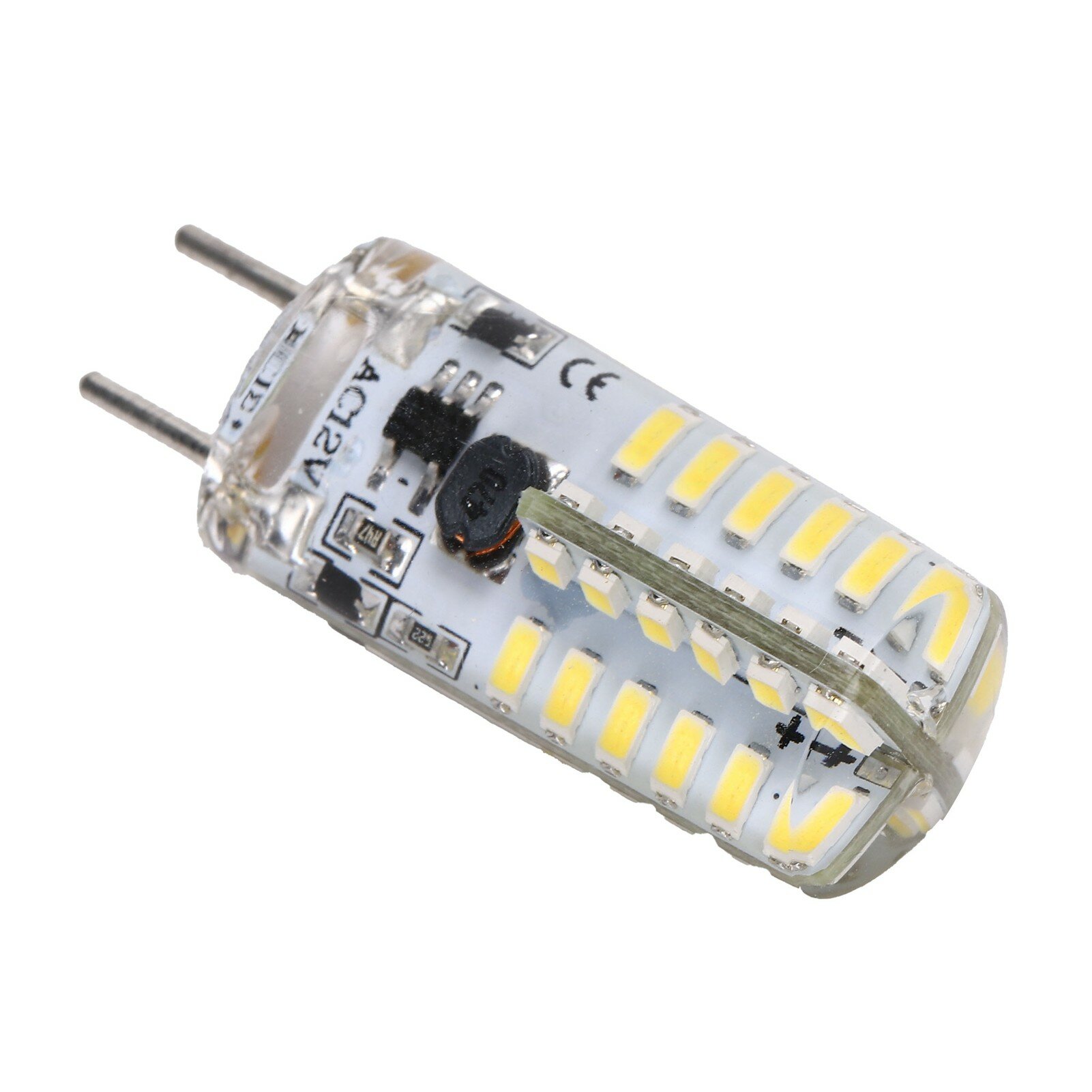 48LED силиконовая лампа 3W 300LM GY6.35 BiPin лампа AC12V для люстры, потолочной лампы (холодный белый 60006500K)