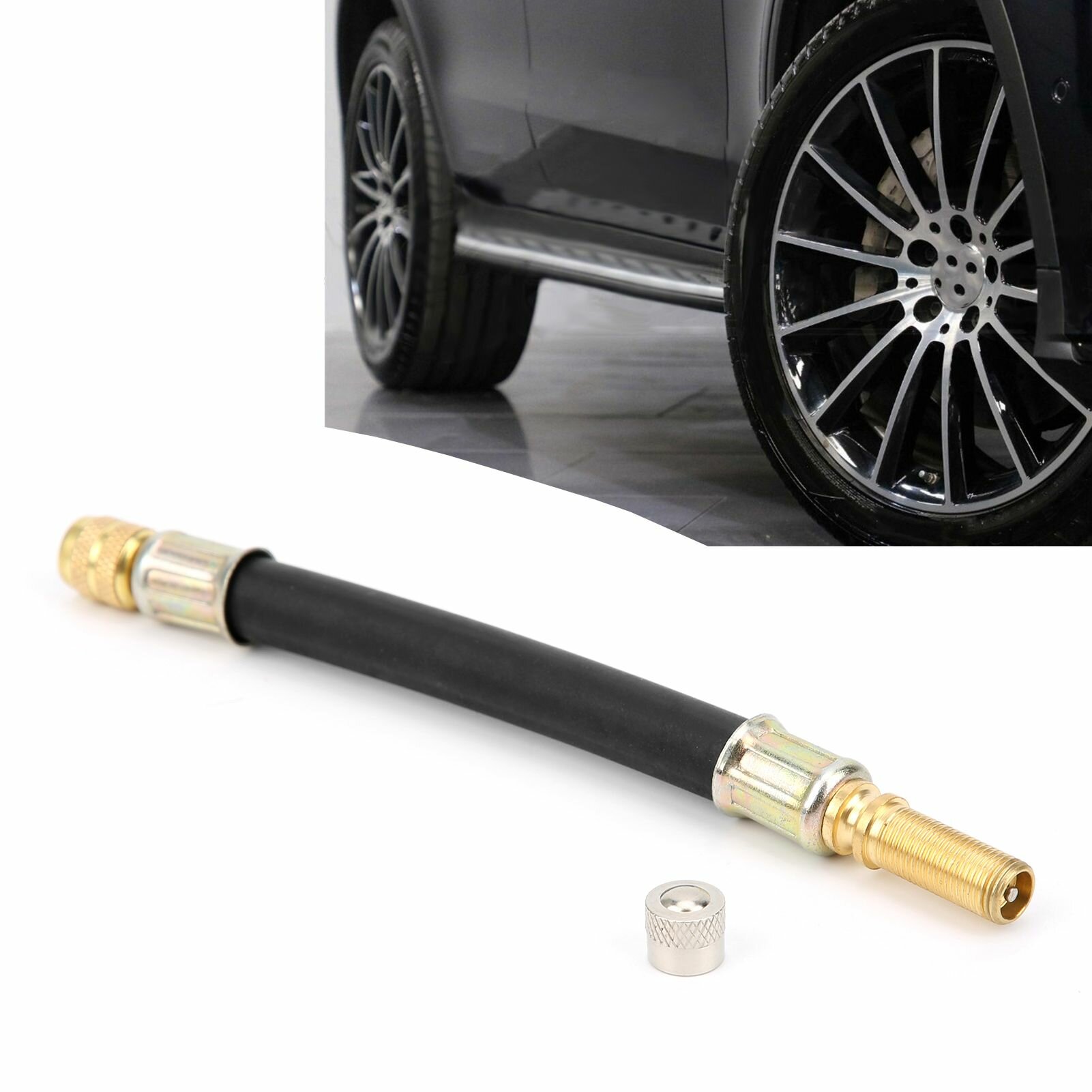 5,5-дюймовый гибкий резиновый адаптер для удлинителя клапана шины, аксессуар для инструмента для накачивания для грузовика, фургона, автобуса