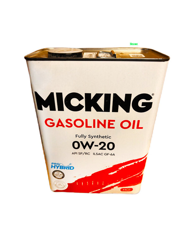 Моторное масло Micking Gasoline Oil MG1 0W-20 SP/RC synth. 4л.