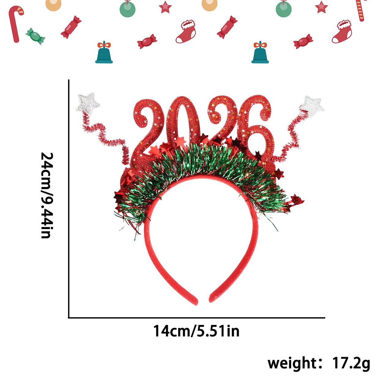 MOONBIFFY Рождественский детский ободок со звездами