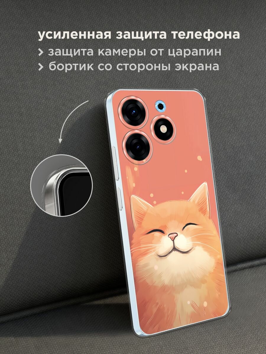 Чехол на Tecno Spark 10 Pro / Текно Спарк 10 Про с принтом "Довольный рыжий котик" — фото 1
