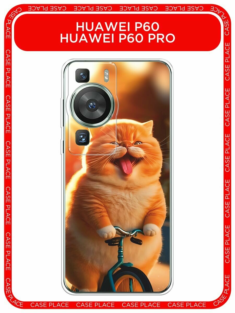 Чехол на Huawei P60/P60 Pro / Хуавей P60/P60 Про с принтом "Кот на велике"
