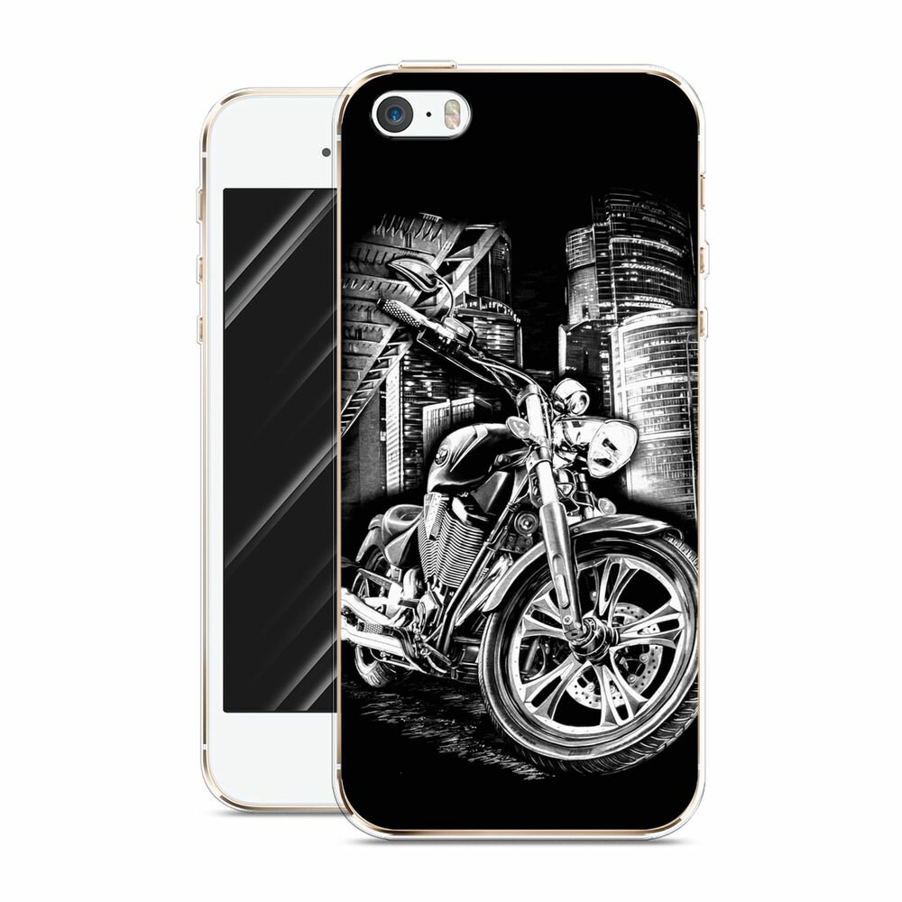 Чехол на Apple iPhone 5/5S/SE / Айфон 5/5S/SE с принтом "Крутой байк" — фото 1