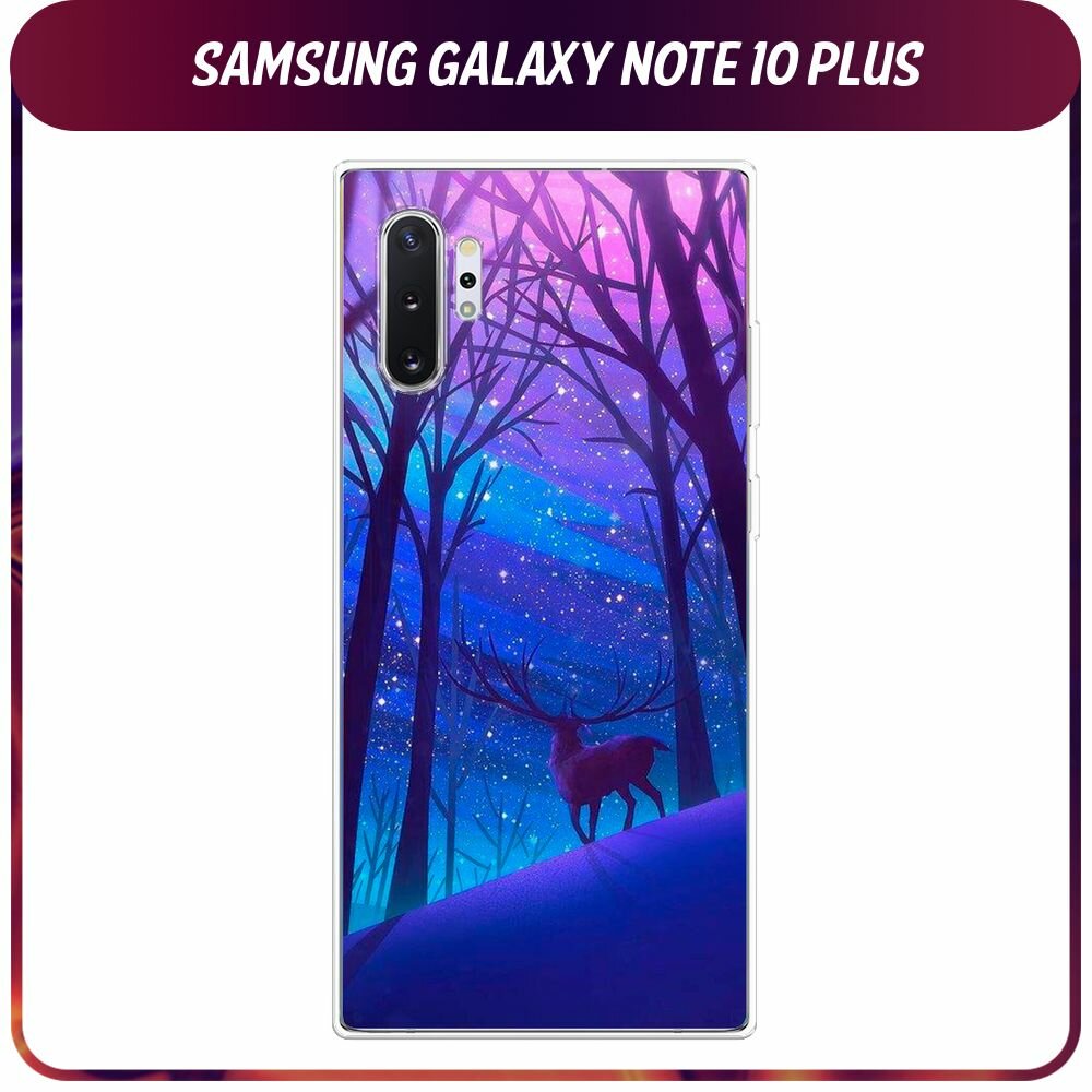Чехол на Samsung Galaxy Note 10 + / Самсунг Гэлакси Нот 10 Плюс с принтом "Северный олень"