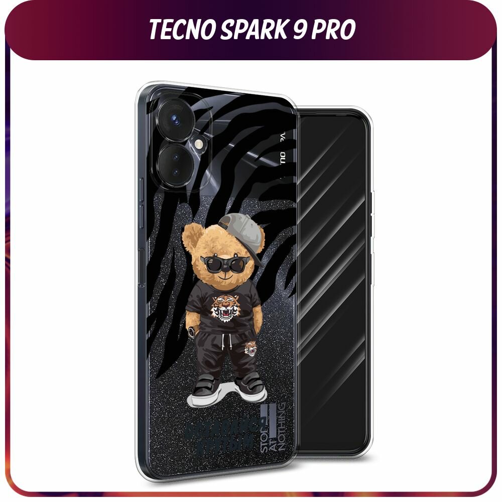 Чехол на Tecno Spark 9 Pro / Техно Спарк 9 Про с принтом "Оставайся крутым - 23 февраля", прозрачный