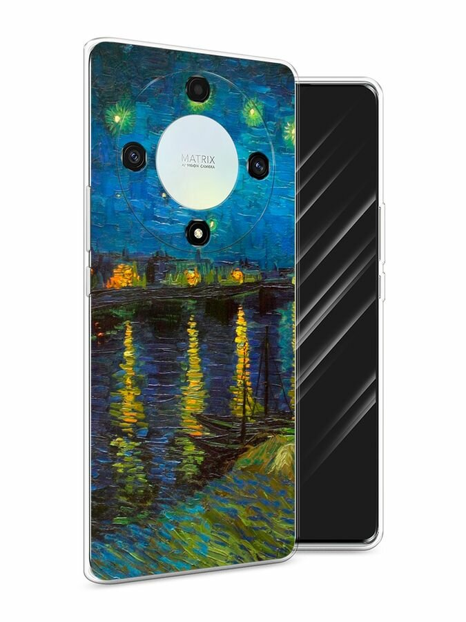 Силиконовый чехол на Honor X9A / Хонор X9A с принтом ночь над Роной