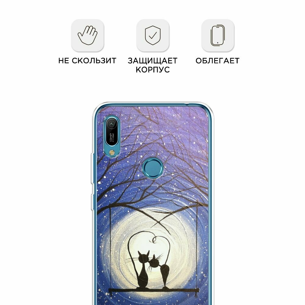 Чехол на Honor 8A/8A Pro/Huawei Y6s/Y6 2019 / Хонор 8А с принтом Влюбленные котики 10 — фото 1