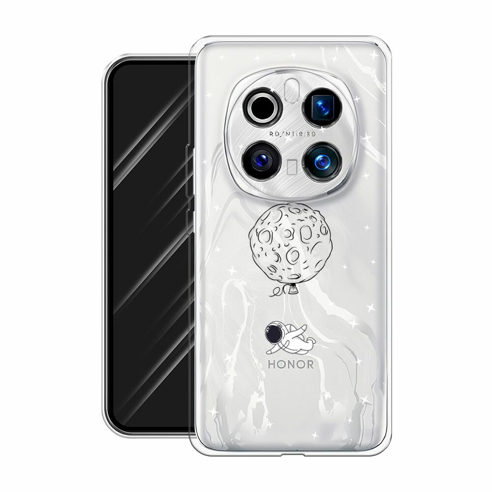 Чехол на Honor Magic 7 Pro / Хонор Мэджик 7 Про с принтом "Лунный полет", прозрачный — фото 1